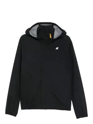 K-WAY Logo Patch Hooded Jacket - Black