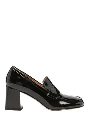 LINDA BAUMANN Square Toe Block Heel Pumps - Brown