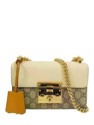 Gucci Gucci Padlock GG Supreme Canvas Crossbody Bag Neutrals