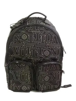 LOUIS VUITTON Logo Embroidered Backpack - Black