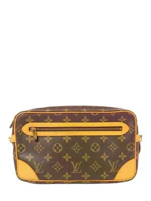 LOUIS VUITTON Monogram Canvas Marly Dragonne Clutch Bag - Brown