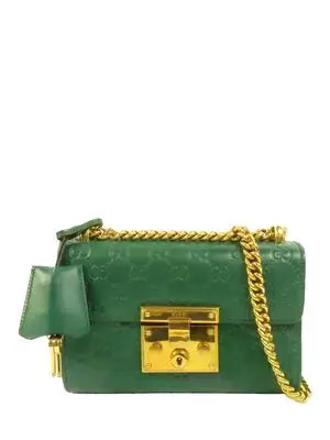 Gucci Gg Padlock Chain Shoulder Bag - Green