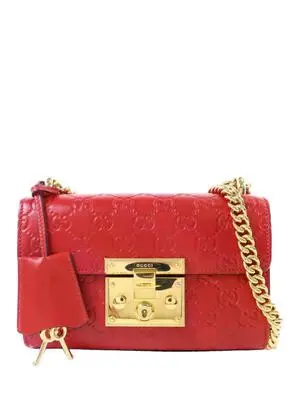 Gucci Padlock Gg Supreme Shoulder Bag - Red