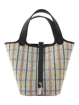 Hermès Plaid Pattern Tote Bag - Neutrals
