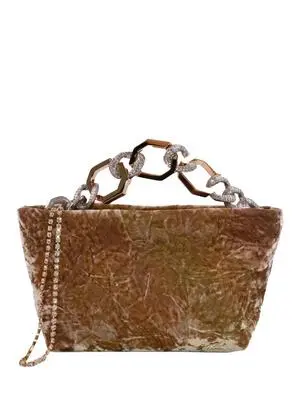 GEDEBE Embellished Chain-handle Tote Bag - Brown