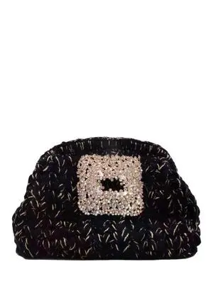 GEDEBE Jewel-buckle Clutch Bag - Black