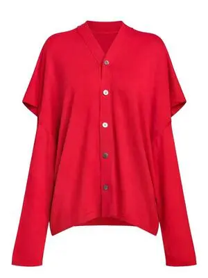 Comme Des Garçons Layered Effect Cardigan - Red