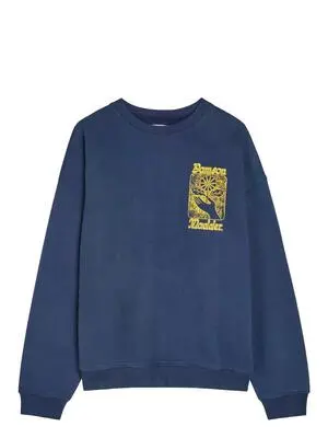 DAMSON MADDER Graphic Print Crew Neck Sweater - Blue