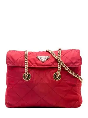 Prada Impuntu Tessuto Chain Shoulder Bag - Red
