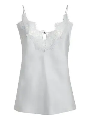 RÓHE Silk Lace-trim Cami Top - Blue