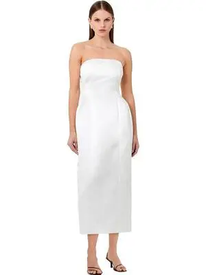 NICHOLAS Strapless Midi Dress - Ivory