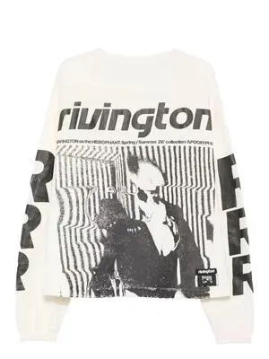 RIVINGTON ROI REBIS Graphic-print Long-sleeve T-shirt - Neutrals