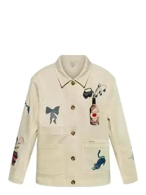 Munthe Braulia Embroidered Denim Jacket - Neutrals