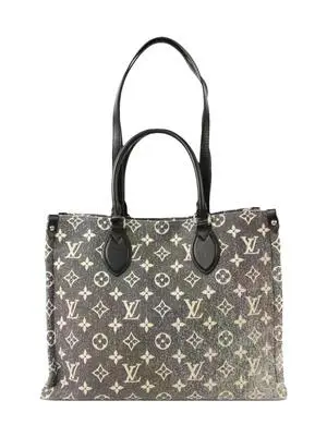 LOUIS VUITTON On The Go Mm Monogram Jacquard Denim Tote Bag - Black
