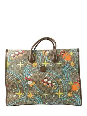 Gucci X Disney Donald Duck Gg Supreme Canvas Tote Bag - Neutrals