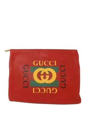 GUCCI Gucci GG Logo Print Clutch