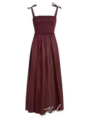 Karl Lagerfeld Smocked Bodice Beach Dress - Red