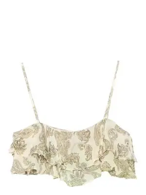HEMANT & NANDITA Paisley Print Ruffled Top