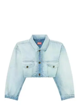 DIESEL® Cropped Embroidered Jacket - Blue