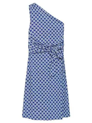 Malìparmi One-shoulder Geometric Print Midi Dress - Blue