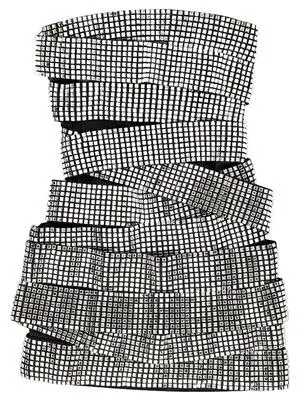AREA Crystal Embellished Mini Dress - Silver