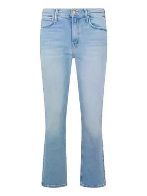 MOTHER Embroidered Logo Flared Jeans - Blue