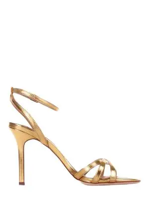 Ralph Lauren Metallic Strappy Heeled Sandal - Gold