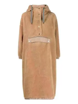 Brunello Cucinelli Shearling Hooded Coat - Neutrals