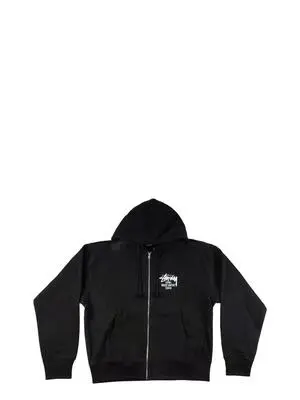StÜssy Logo-print Full Zip Hoodie - Black