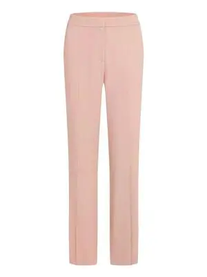 Karl Lagerfeld Tailored Straight-leg Trousers With Embroidered Logo - Pink