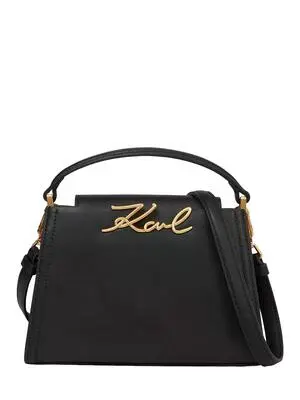 Karl Lagerfeld Signature Top-handle Crossbody Bag - Black