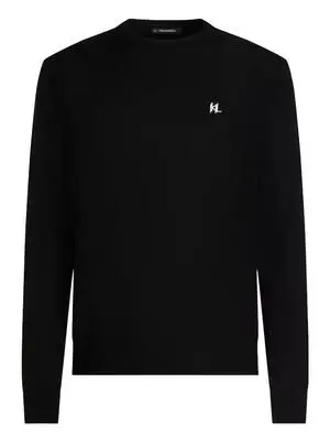 Karl Lagerfeld Merino Wool Crew Neck Sweater - Black