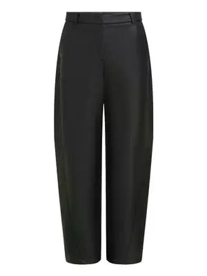 Karl Lagerfeld Faux-leather Barrel Leg Trousers - Black