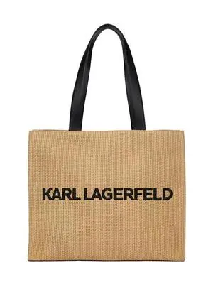 Karl Lagerfeld Raffia-effect Tote Bag - Neutrals