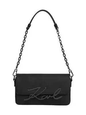 Karl Lagerfeld Small K/signature Chain Shoulder Bag - Black