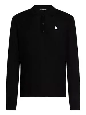 Karl Lagerfeld Logo-embroidered Polo Shirt - Black