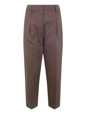 DRHOPE Pleated Trousers - Brown