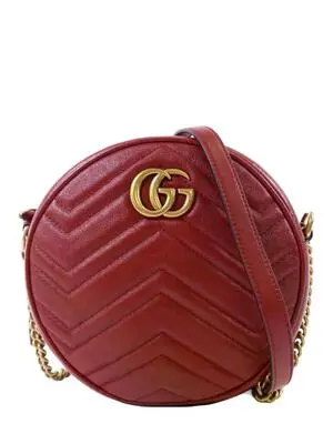 Gucci Gg Marmont Quilted Leather Crossbody Bag - Red