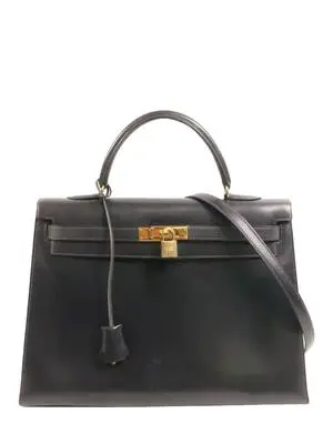 Hermès 1997 35 Kelly 2 Way Tote Bag - Black