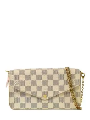 LOUIS VUITTON Felicie Pochette Damier Azur Canvas Shoulder Bag - Neutrals