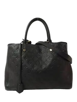 LOUIS VUITTON Montaigne Gm Monogram Empreinte Tote Bag - Black