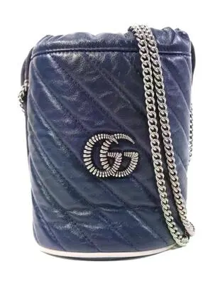 Gucci Gg Marmont Bucket Bag - Blue