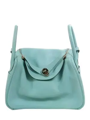 Hermès Lindy 30 Leather Tote Bag - Blue
