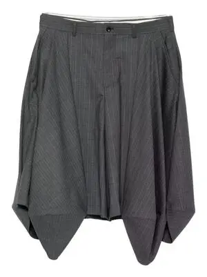 Comme Des Garçons Pinstriped Handkerchief Hem Shorts - Grey