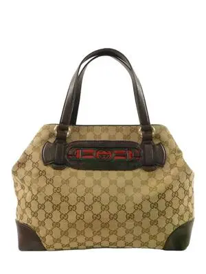 Gucci Gg Monogram Horsebit Tote - Neutrals