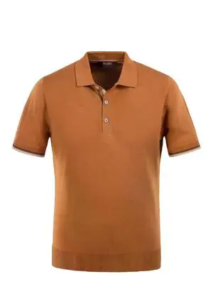 MOORER Adolfo Striped-trim Polo Shirt - Orange