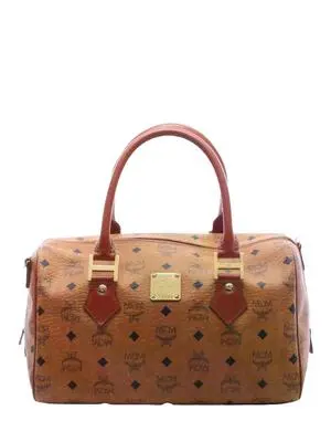 Mcm Visetos Monogram Boston Bag - Neutrals