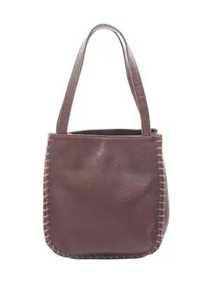 Saint Laurent Whipstitch Leather Handbag - Brown