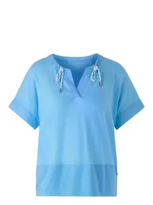 MARCCAIN Drawstring V-neck T-shirt - Blue