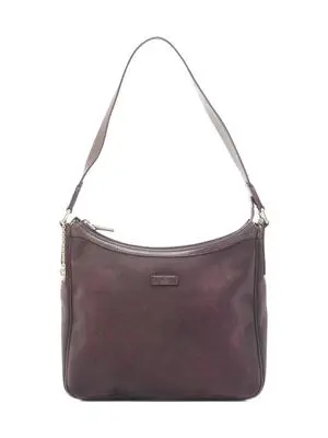 Gucci Canvas Leather Shoulder Bag - Brown